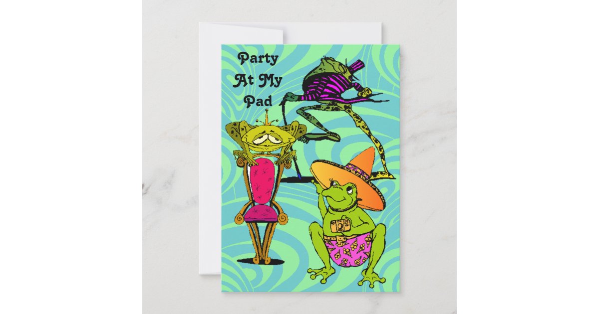 Friends Reunion Party At My Pad Frog Invitations | Zazzle