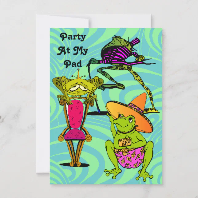 Friends Reunion Party At My Pad Frog Invitations | Zazzle