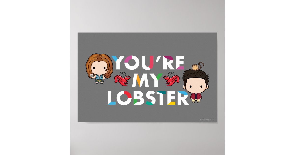 FRIENDS™ | Ross & Rachel Lobster Chibi Poster | Zazzle