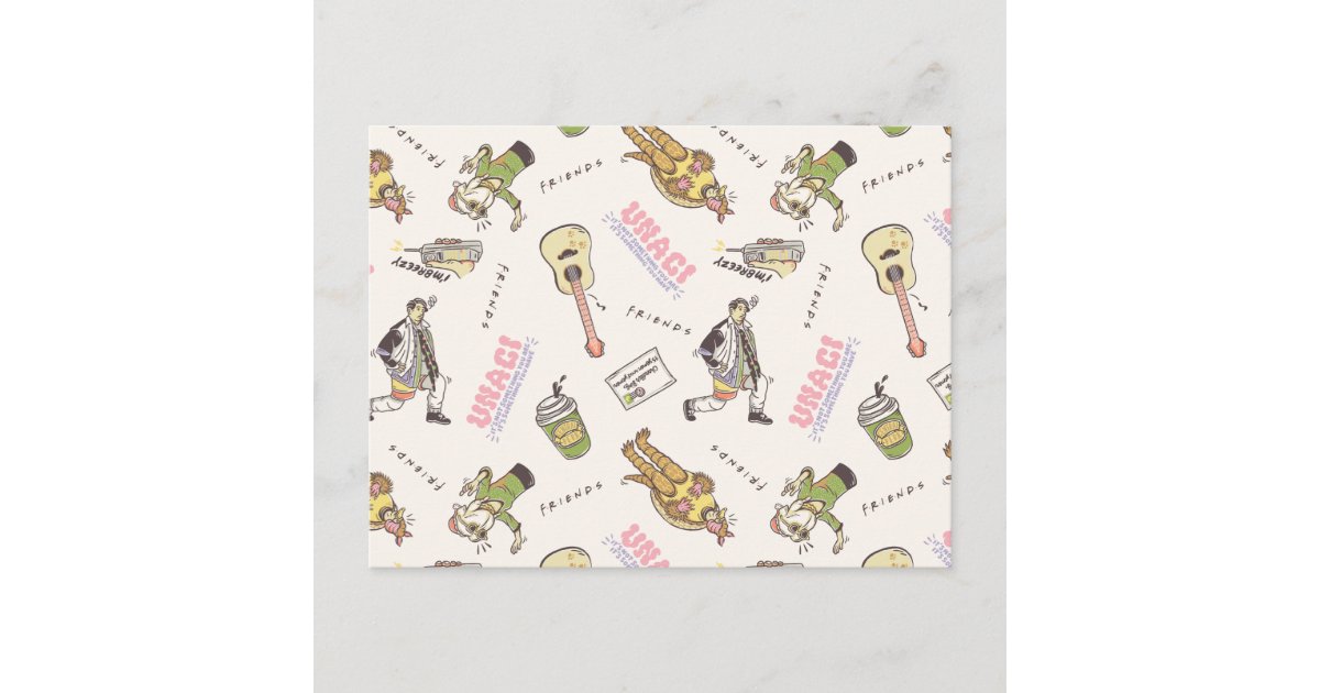 FRIENDS™ Tan Cartoon Pattern Postcard | Zazzle