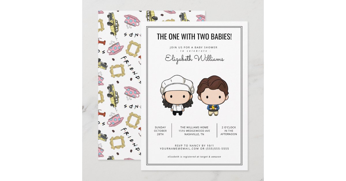 FRIENDS™ | Twins Baby Shower Invitation | Zazzle