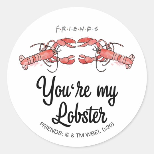 FRIENDS™ | You're my Lobster Watercolor Quote Classic Round Sticker ...
