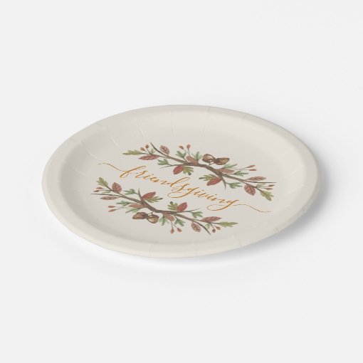 FRIENDSGIVING CUTE FALL FOLIAGE PAPER PLATES | Zazzle