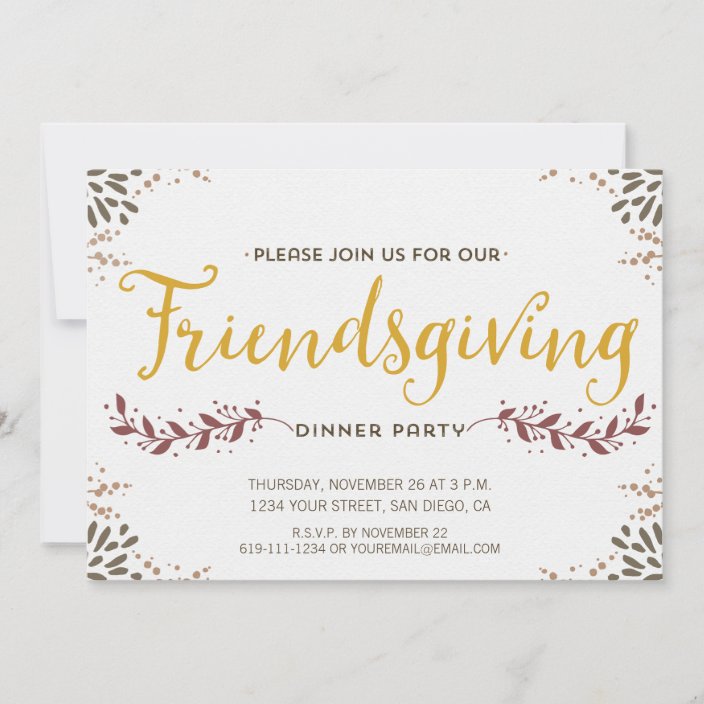 Friendsgiving dinner invitation | Zazzle.com