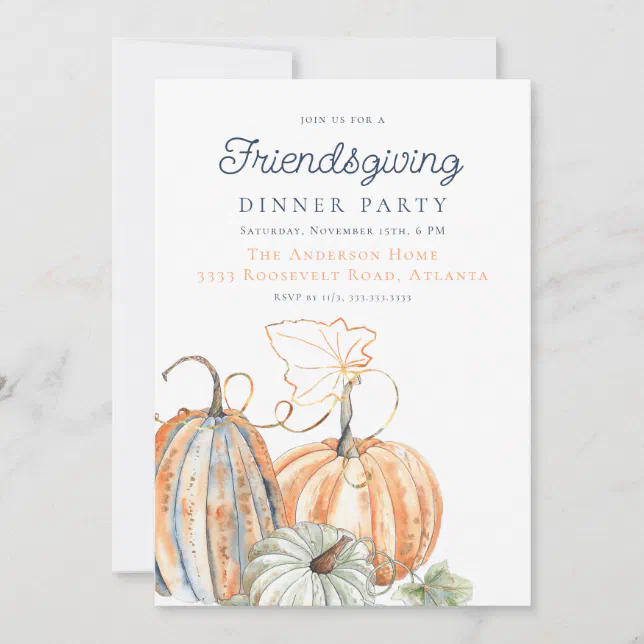 Friendsgiving Fall Thanksgiving Dinner Party Invitation | Zazzle