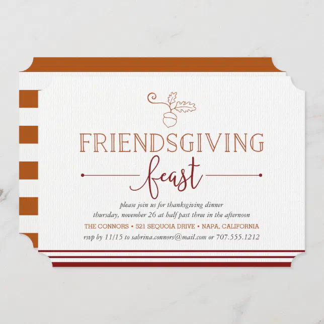 Friendsgiving Feast Thanksgiving Dinner Invitation | Zazzle
