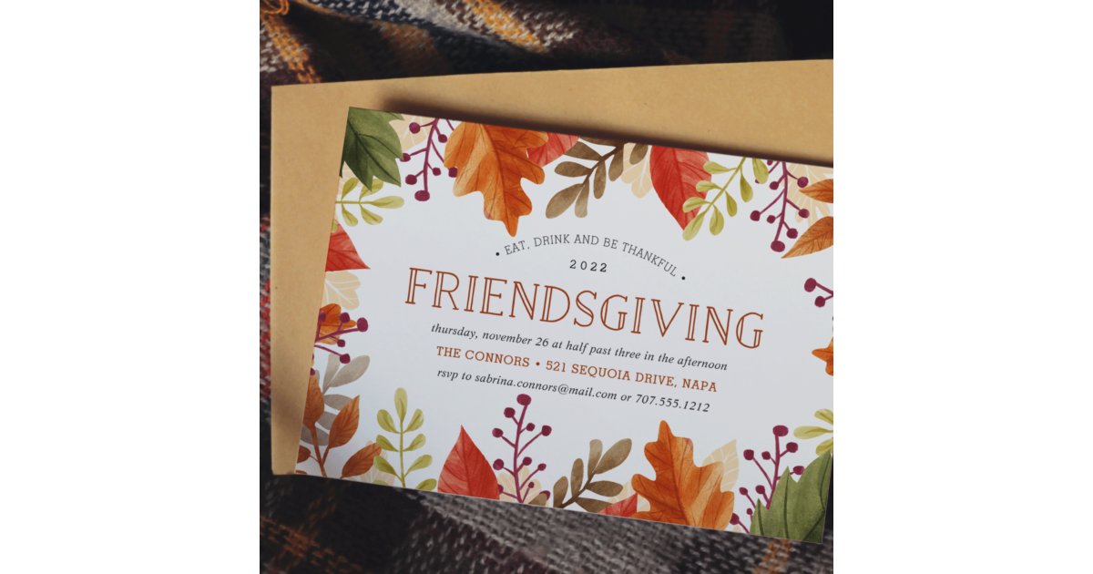 Friendsgiving Feast Thanksgiving Dinner Invitation | Zazzle