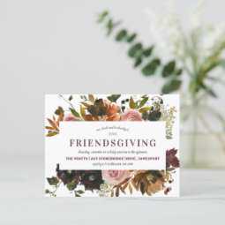 Friendsgiving Feast Thanksgiving Dinner Invitation Postcard | Zazzle