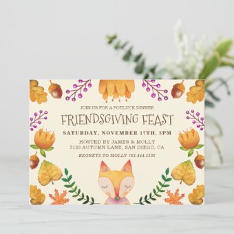 Friendsgiving Feast Thanksgiving Party Invitation | Zazzle
