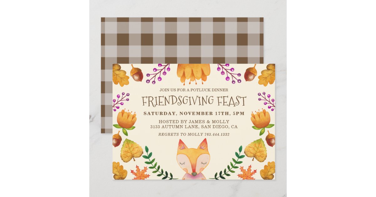 Friendsgiving Feast Thanksgiving Party Invitation | Zazzle