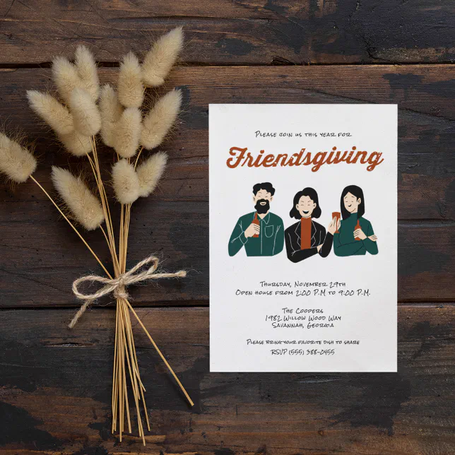Friendsgiving Friend Thanksgiving Dinner Party Invitation | Zazzle