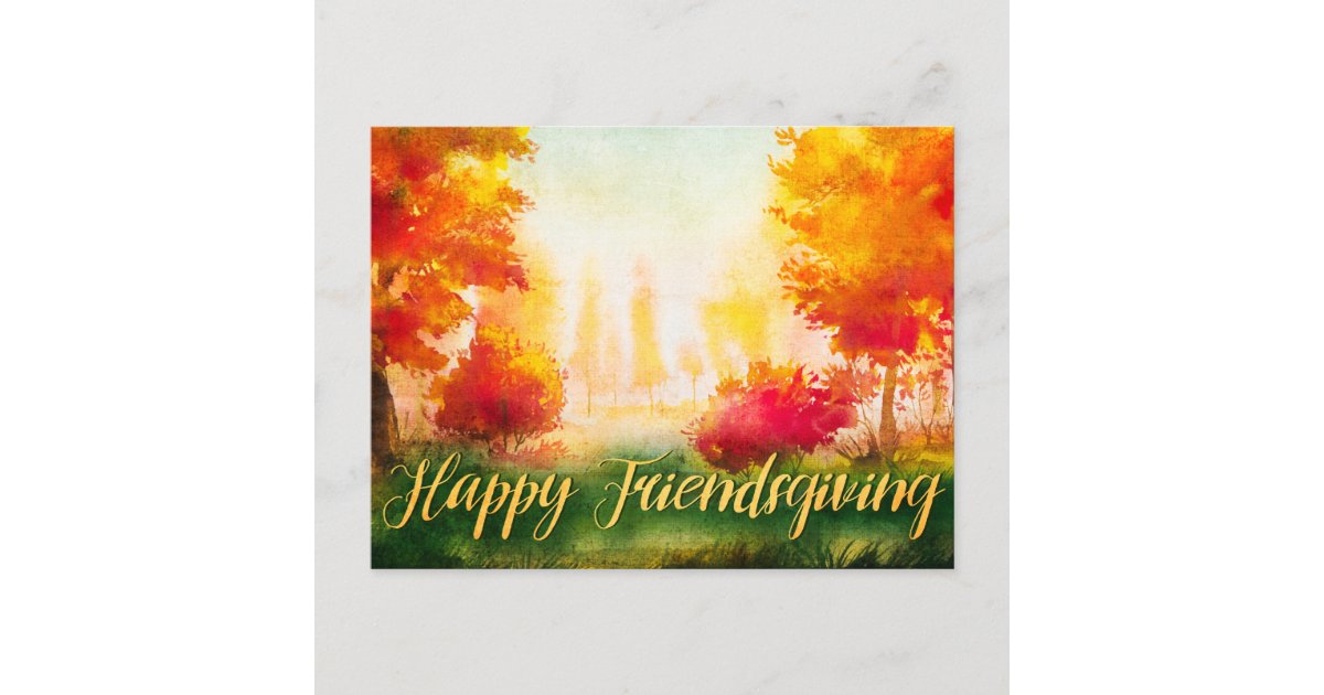 Friendsgiving Friends Greeting Fall Autumn Postcard | Zazzle