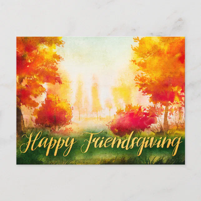 Friendsgiving Friends Greeting Fall Autumn Postcard | Zazzle