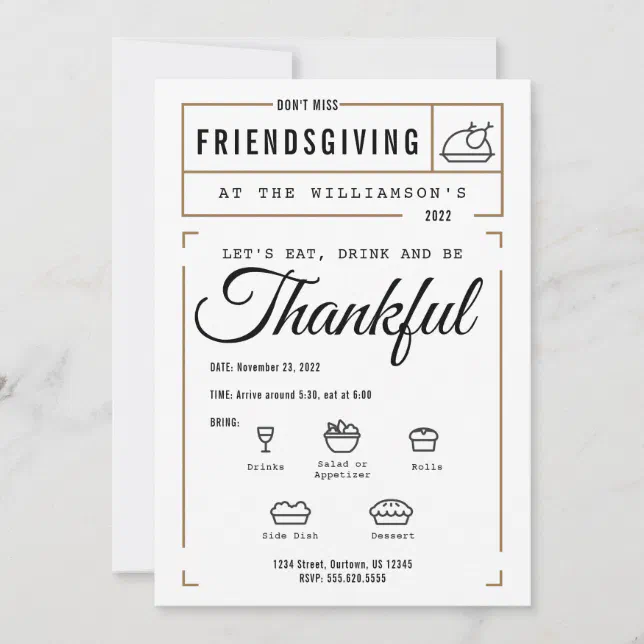 Friendsgiving Invitation - editable | Zazzle