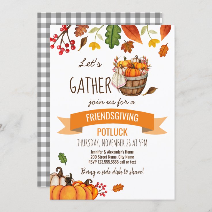 Friendsgiving Potluck Invitation | Zazzle