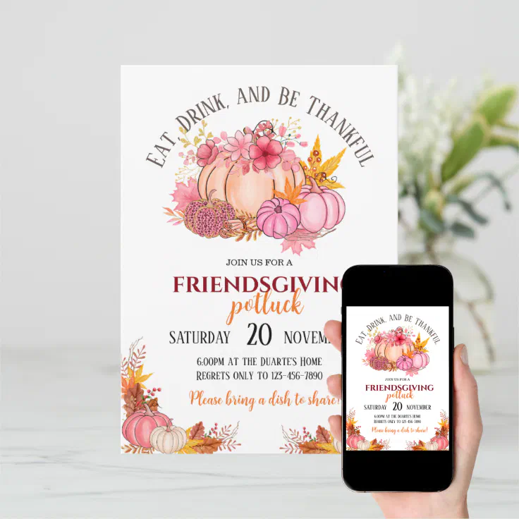 Friendsgiving Potluck Invitation | Zazzle