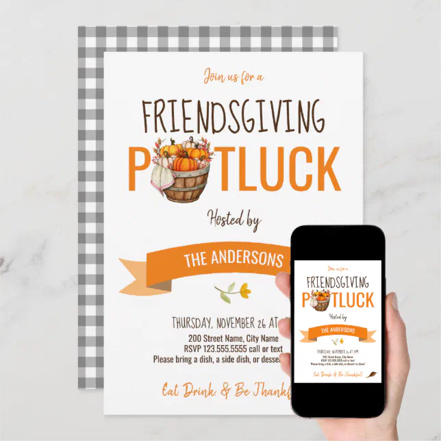 Friendsgiving Potluck Invitation | Zazzle