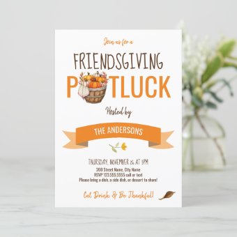 Friendsgiving Potluck Invitation | Zazzle