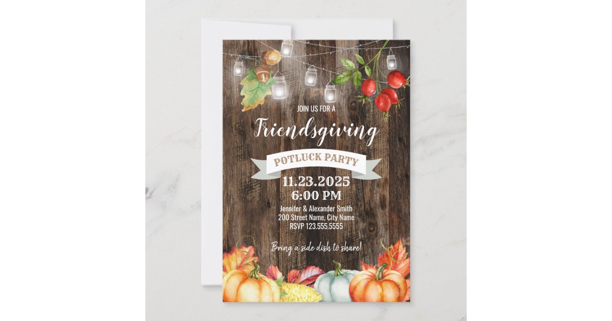 Friendsgiving potluck party invitation | Zazzle