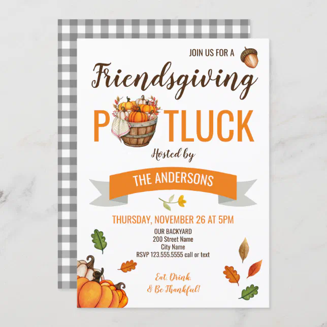 Friendsgiving Potluck Thanksgiving Invitation | Zazzle