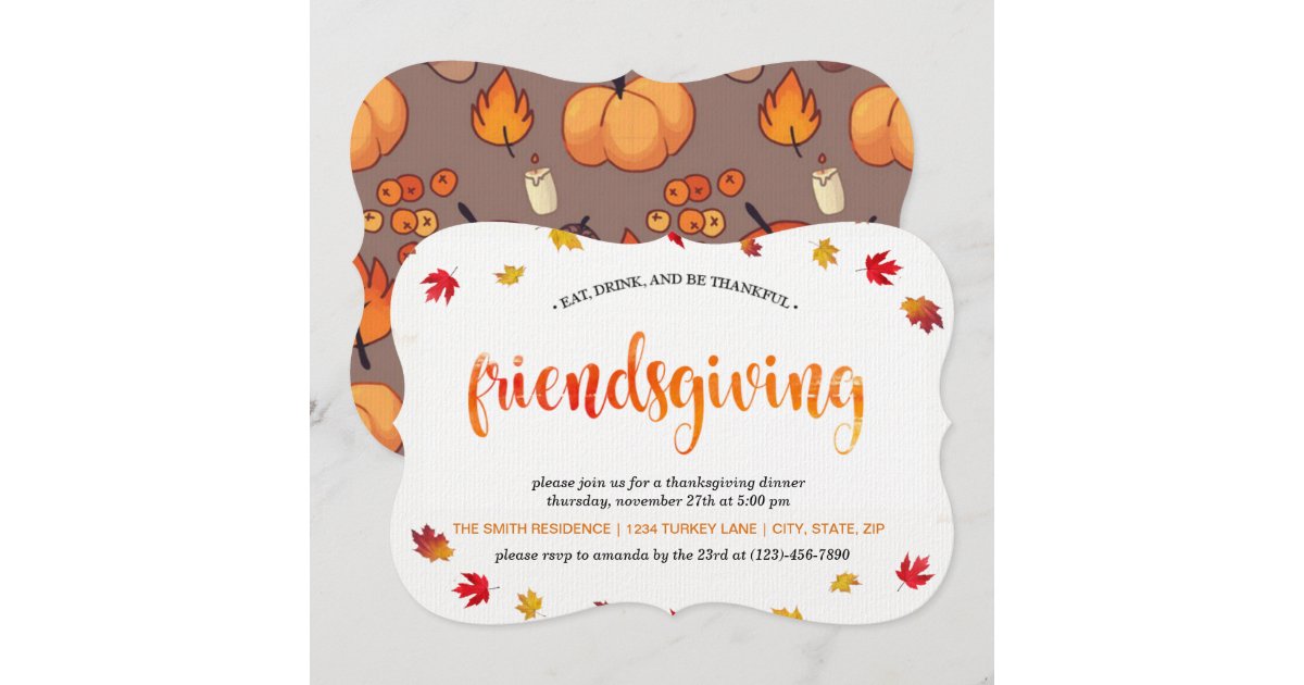 Friendsgiving Thanksgiving Dinner Invitation | Zazzle