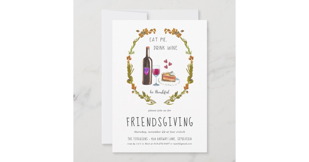Friendsgiving Thanksgiving Party Invitation | Zazzle