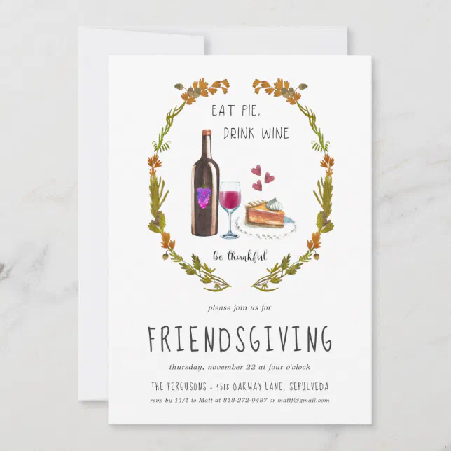 Friendsgiving Thanksgiving Party Invitation | Zazzle