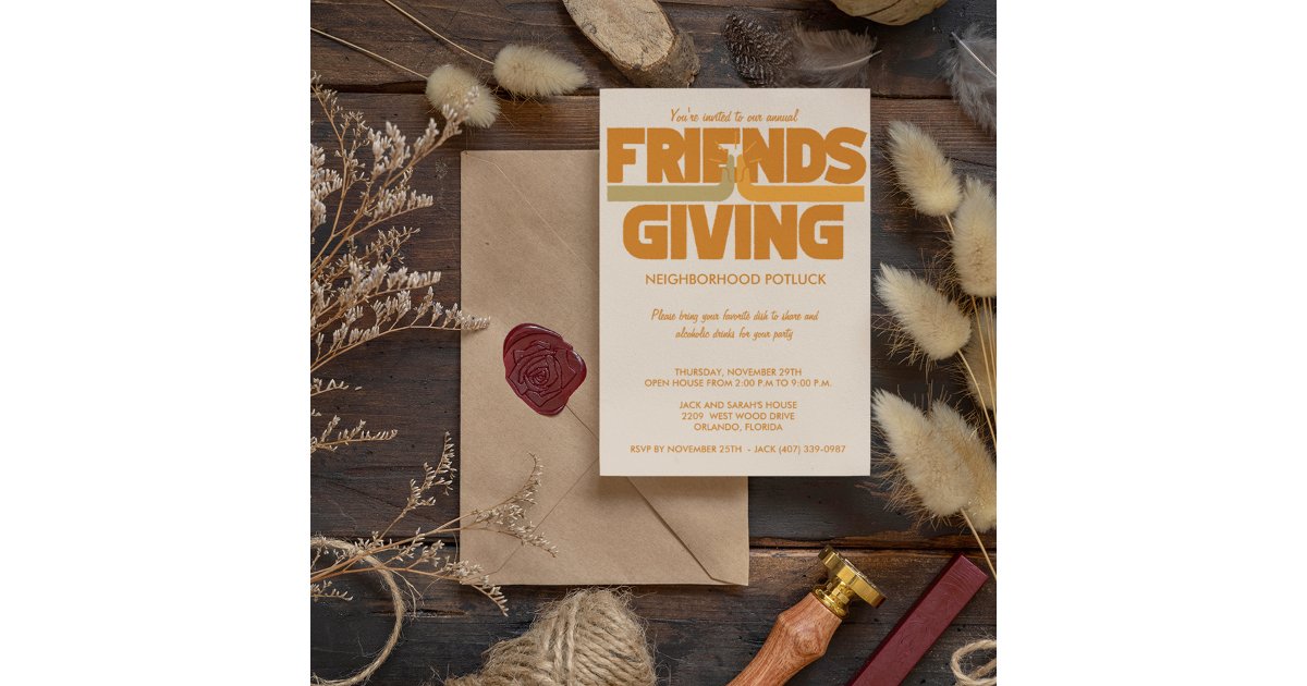 Friendsgiving Thanksgiving Party Invitation | Zazzle