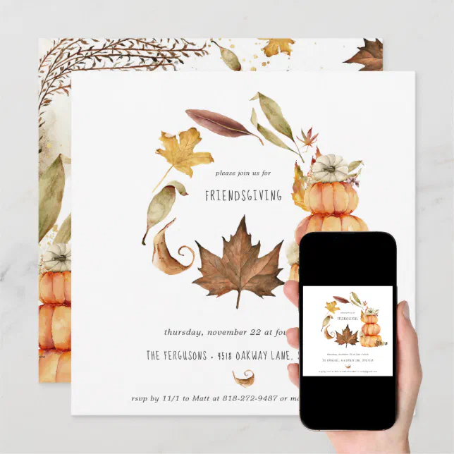 Friendsgiving Thanksgiving Party Invitation | Zazzle
