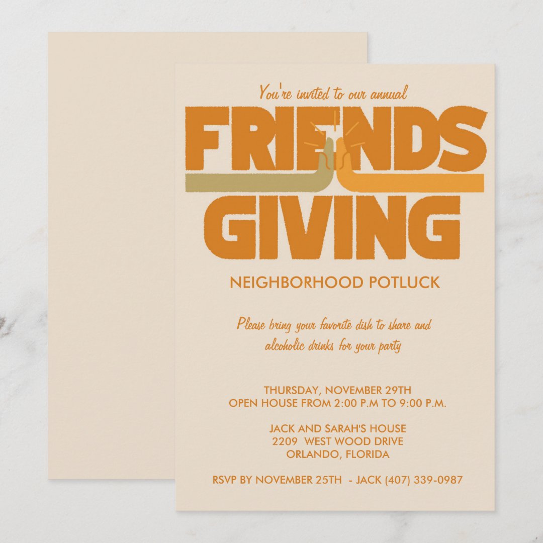 Friendsgiving Thanksgiving Party Invitation | Zazzle