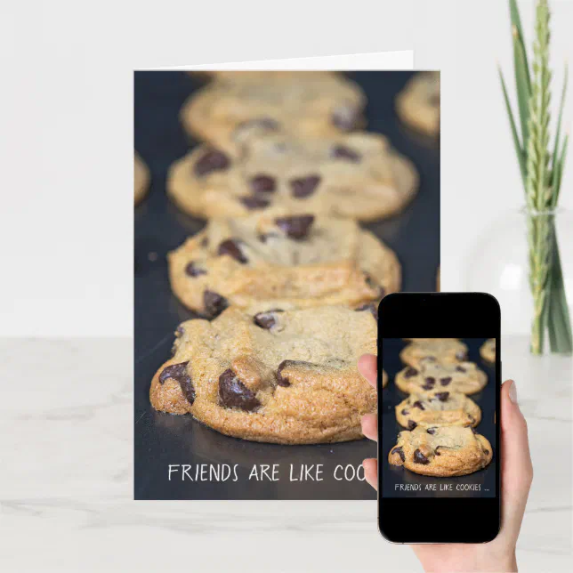 friendship and chocolate chip cookies card | Zazzle