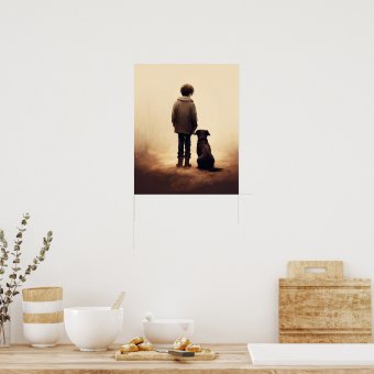 Friendship, Boy and his dog Poster | Zazzle