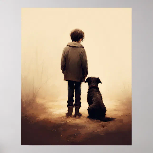 Friendship, Boy and his dog Poster | Zazzle