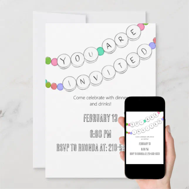 Friendship Bracelet Ladies Night Invitation | Zazzle