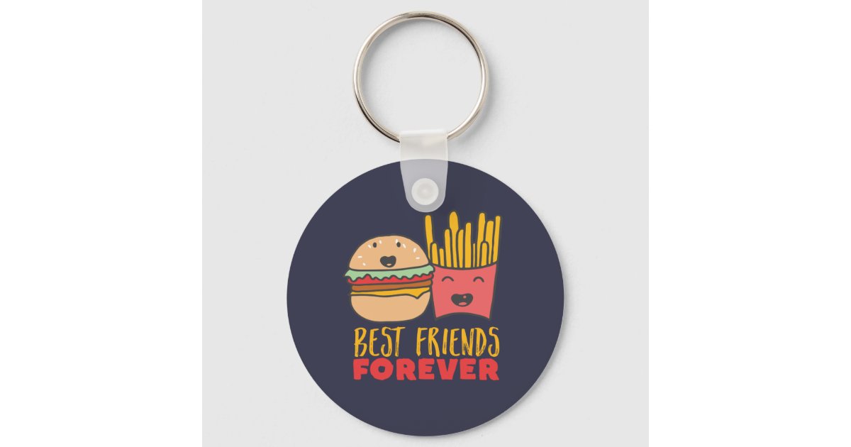 Friendship Burger and Fries Best Friends Forever Keychain | Zazzle