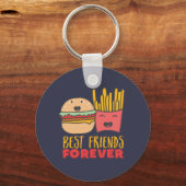 Friendship Burger and Fries Best Friends Forever Keychain | Zazzle