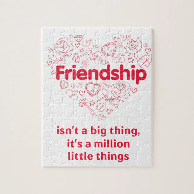 Friendship is a million things cute quote designed jigsaw puzzle | Zazzle