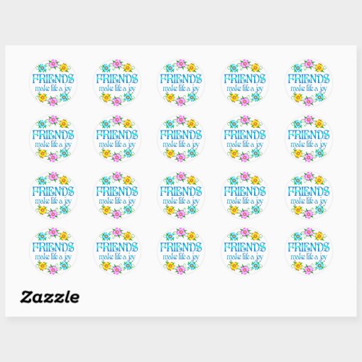 Friendship Joy Classic Round Sticker | Zazzle