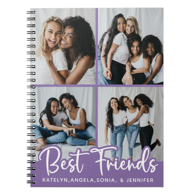 Friendship Personalized Photo Collage Best Friends Notebook | Zazzle