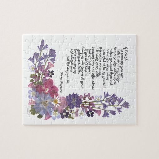 Friendship poem jigsaw puzzle | Zazzle