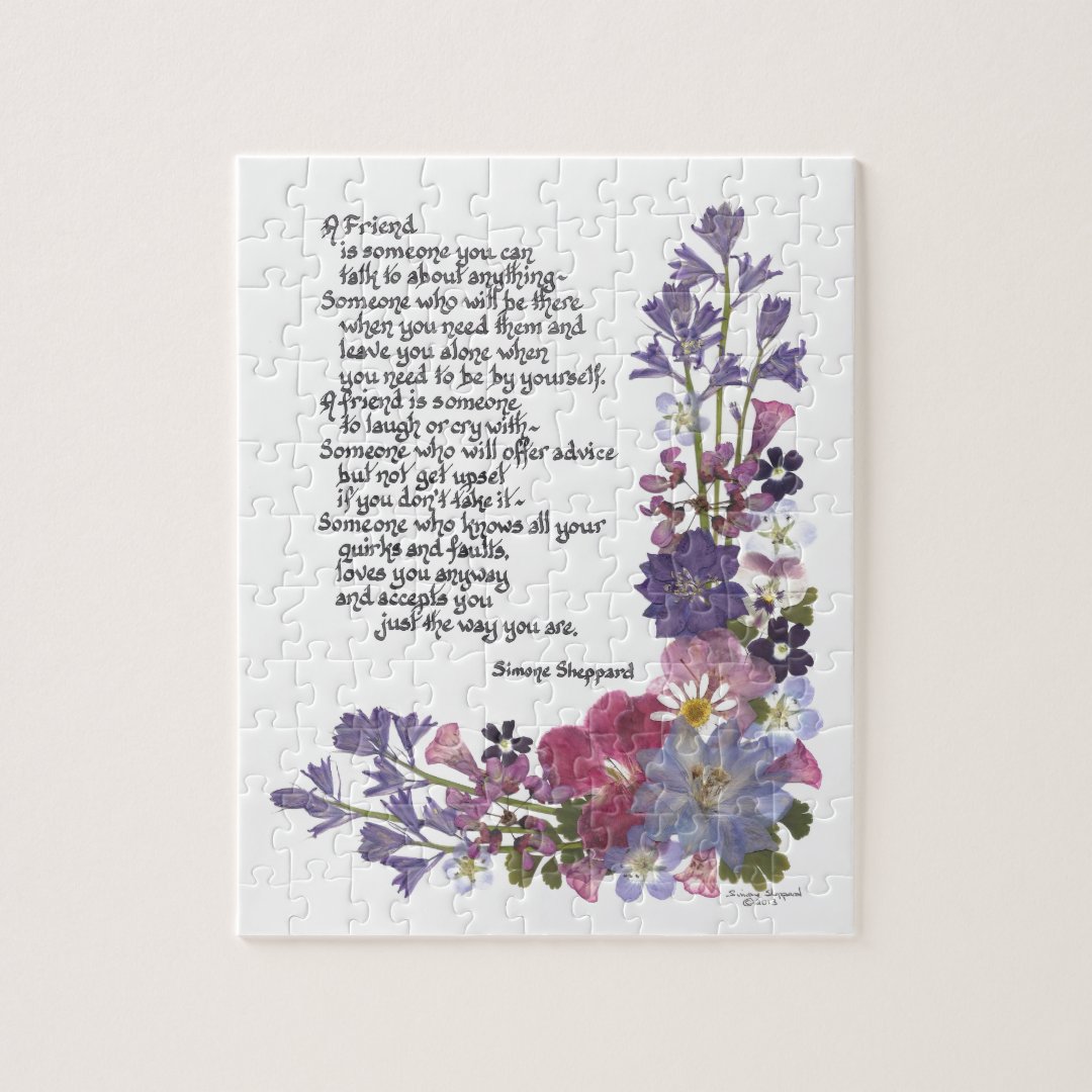 Friendship poem jigsaw puzzle | Zazzle