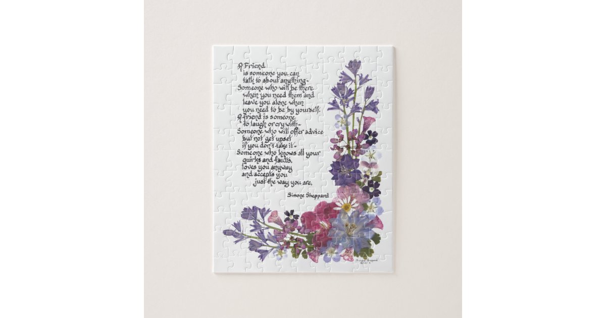 Friendship poem jigsaw puzzle | Zazzle