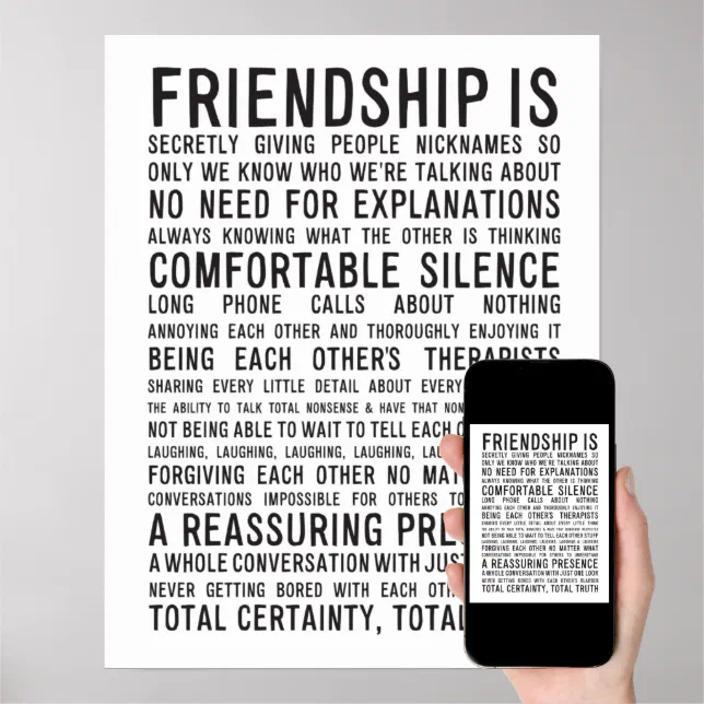 Friendship Poster | Zazzle