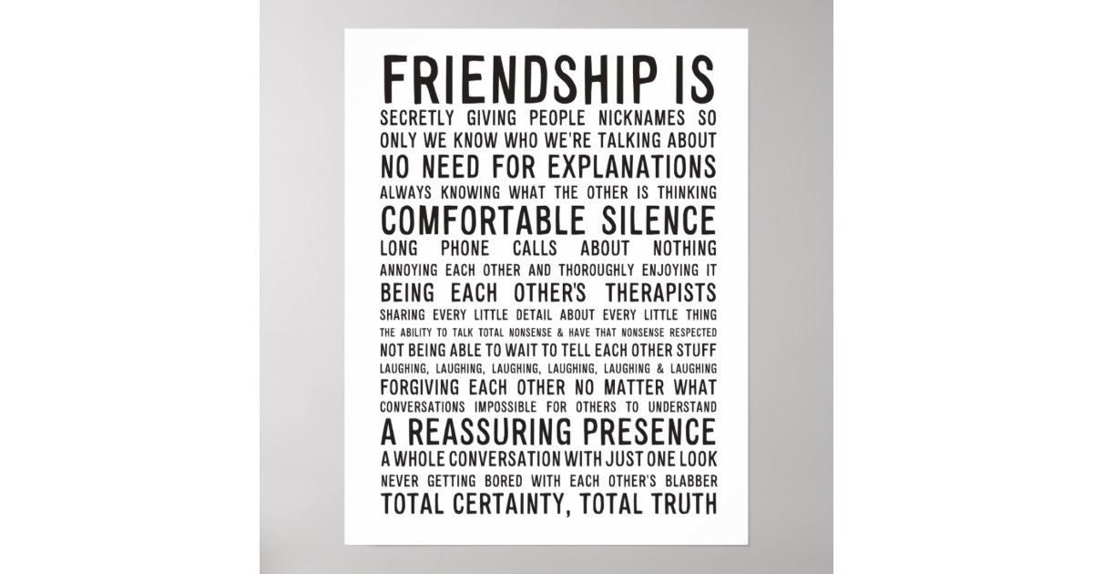 Friendship Poster | Zazzle