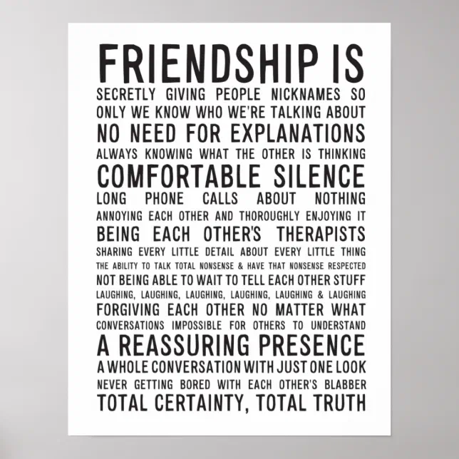 Friendship Poster | Zazzle