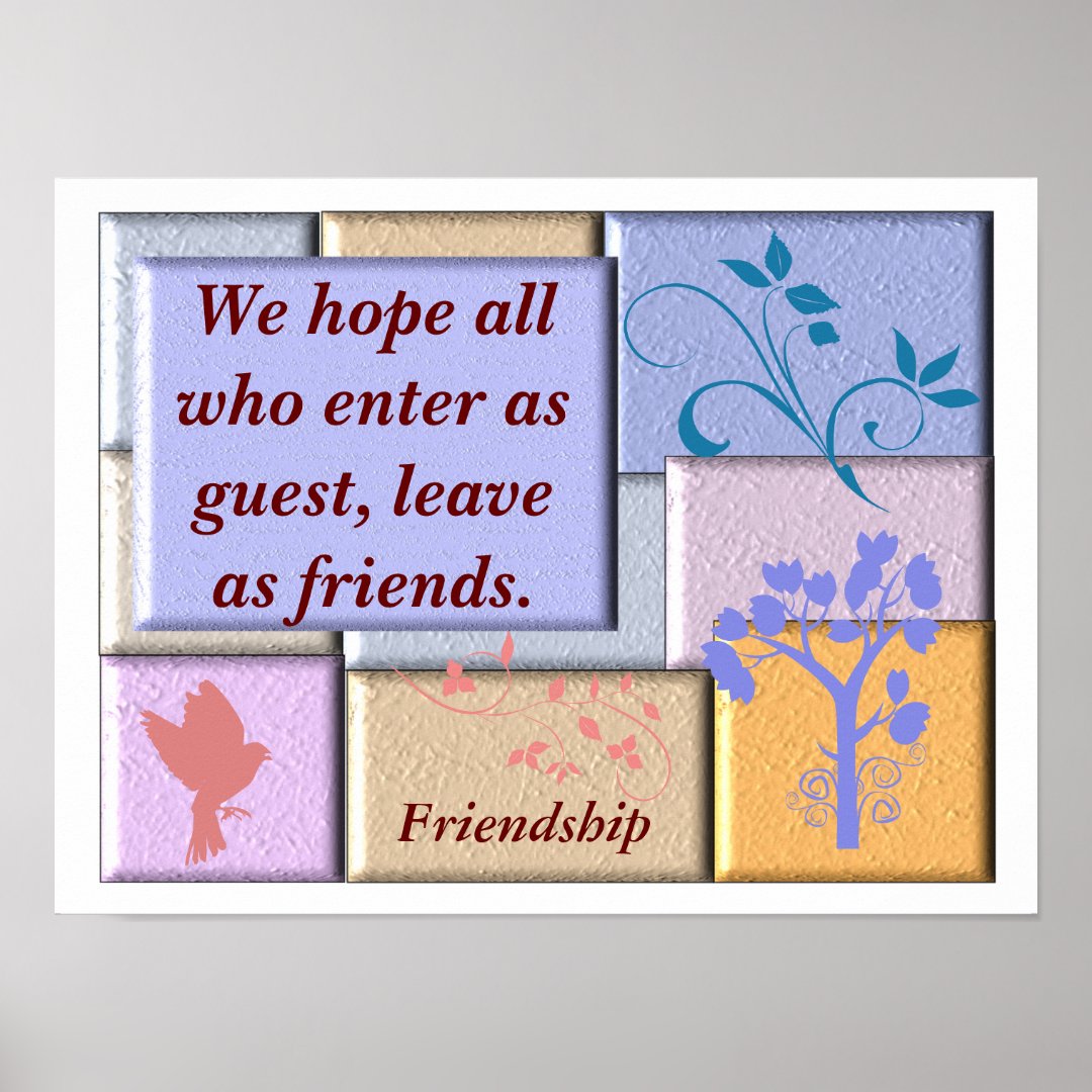 Friendship _ poster print | Zazzle