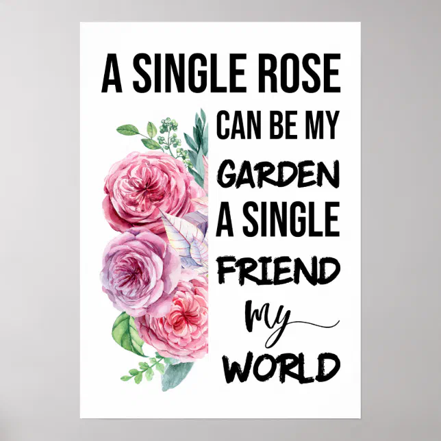 Friendship quote poster | Zazzle