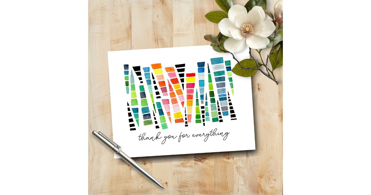 Friendship Rainbow Watercolor Shards Thank You Card | Zazzle