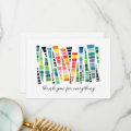 Friendship Rainbow Watercolor Shards Thank You Card | Zazzle