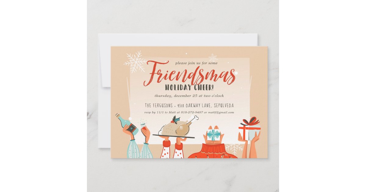 Friendsmas Christmas Holiday Party Invitation | Zazzle